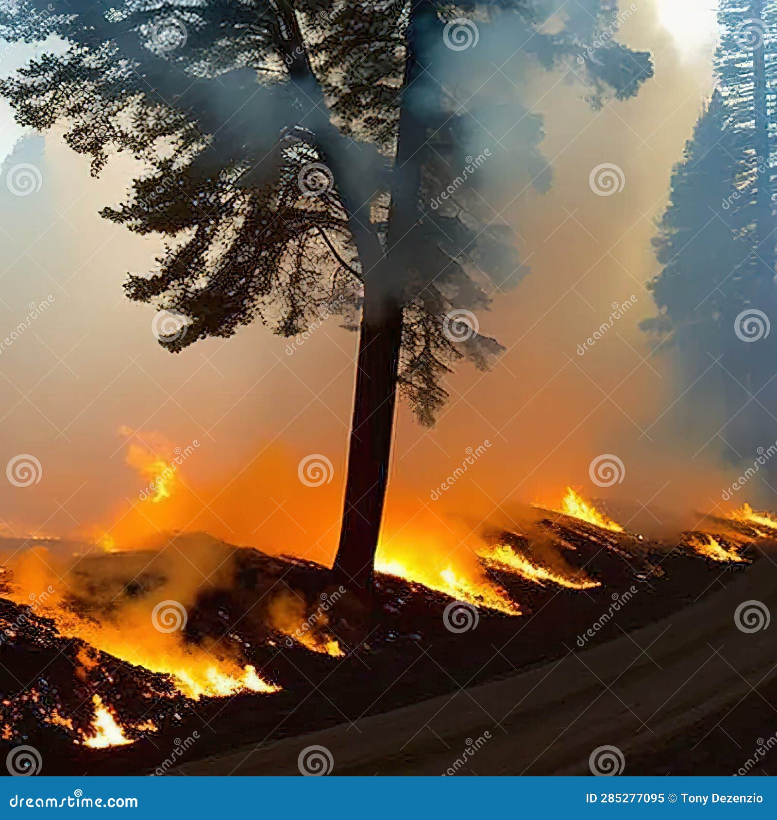 California Forest Wilfires stock illustration. Illustration of nature ...