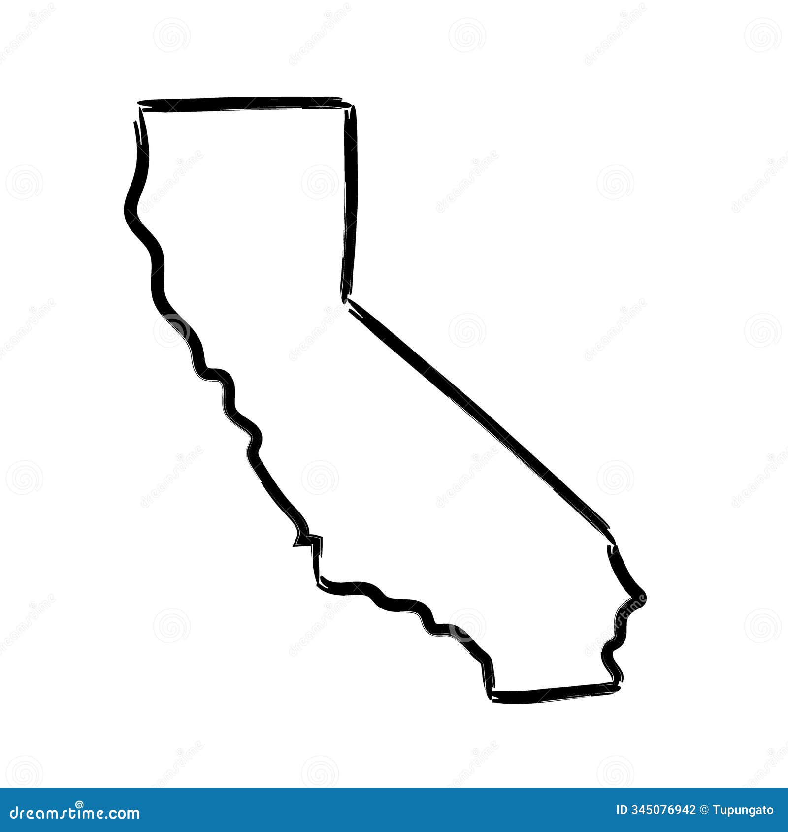 California Hand Drawn Doodle Map Stock Vector - Illustration of black ...