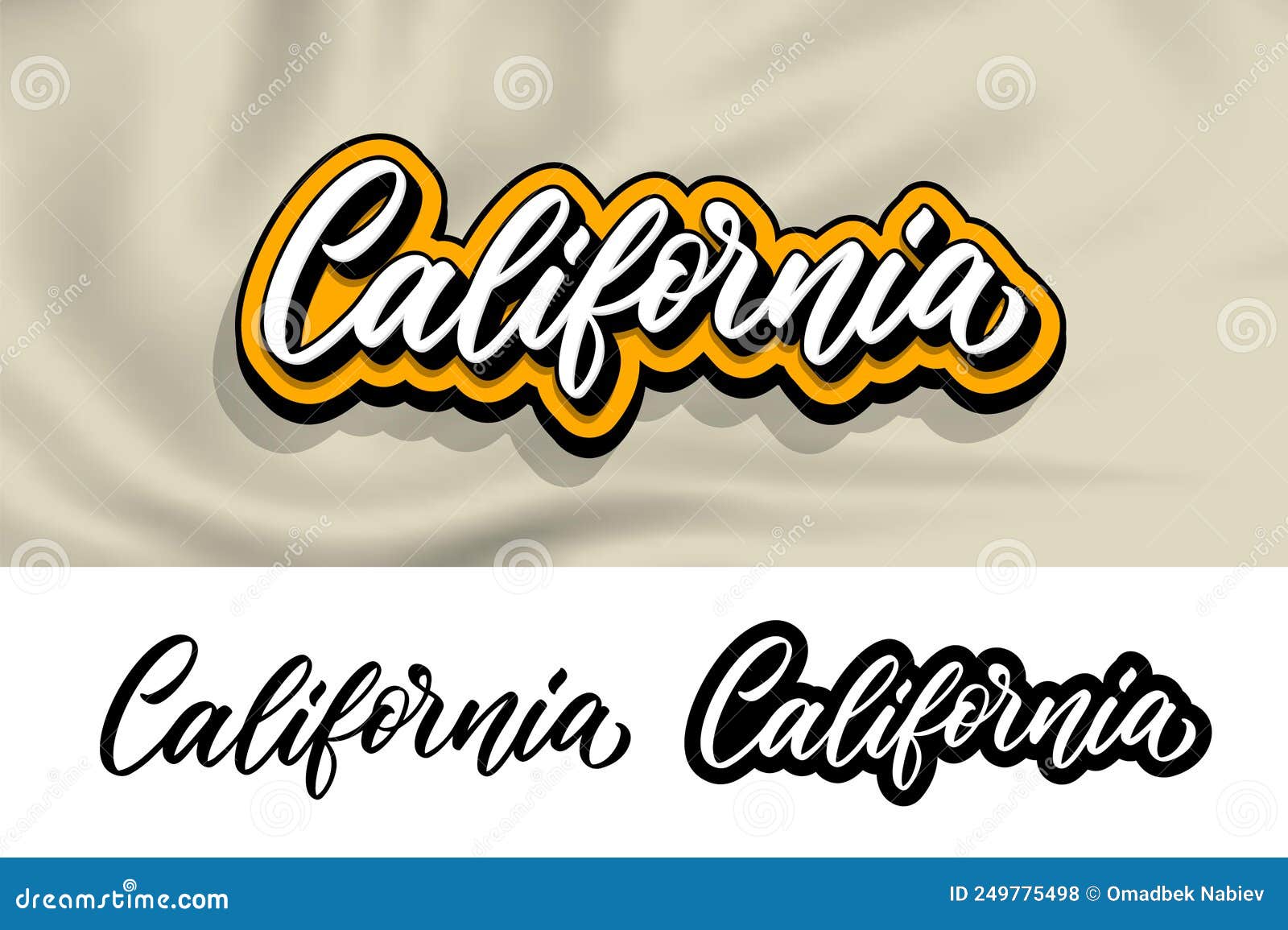 California, Hand Lettering Design Stock Vector - Illustration of ...