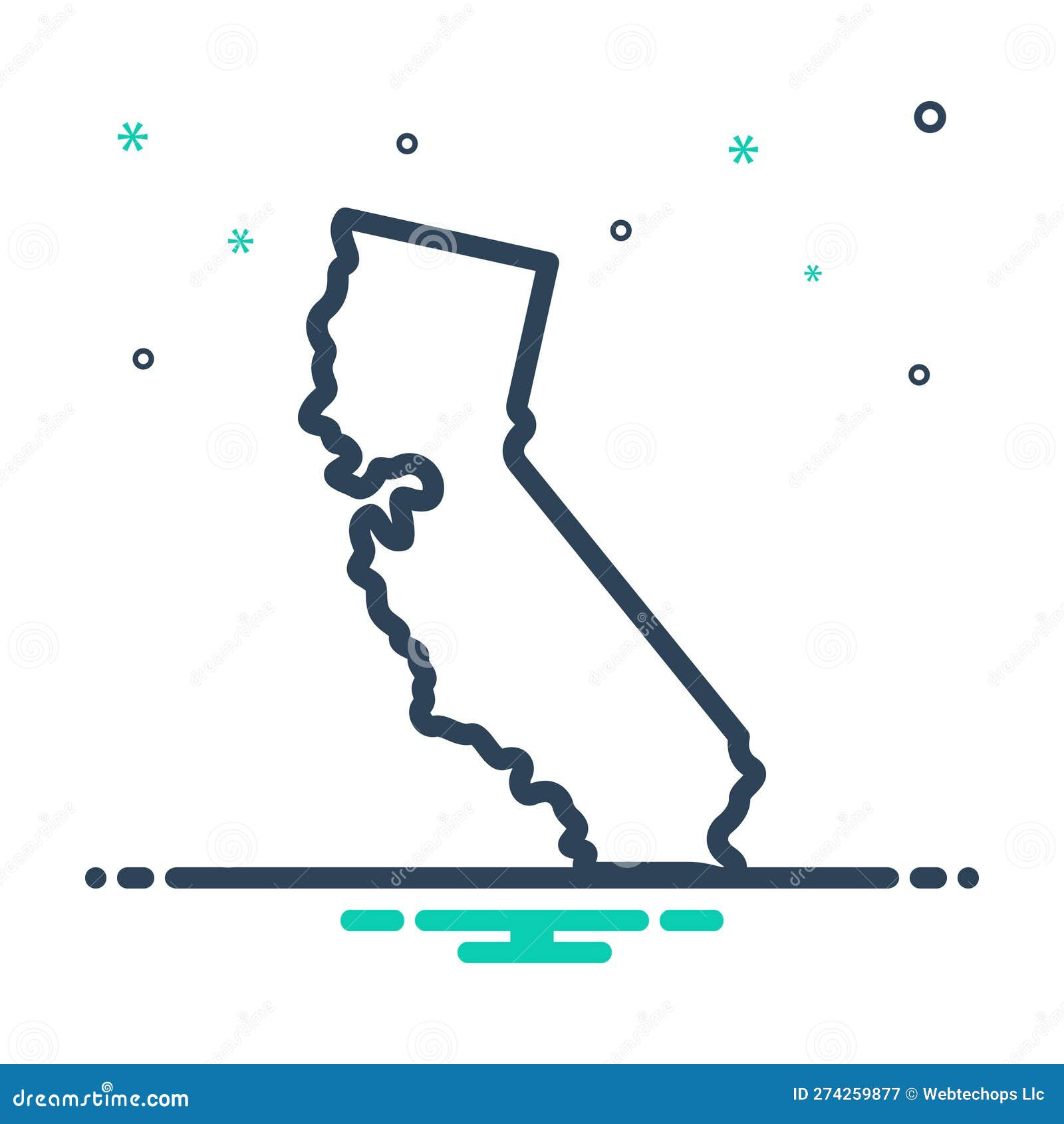 Mix Icon for California, Country and Continent Stock Illustration ...