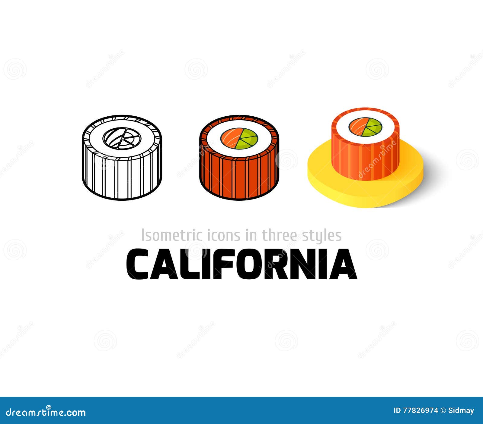 California Icon in Different Style Stock Vector - Illustration of japan ...