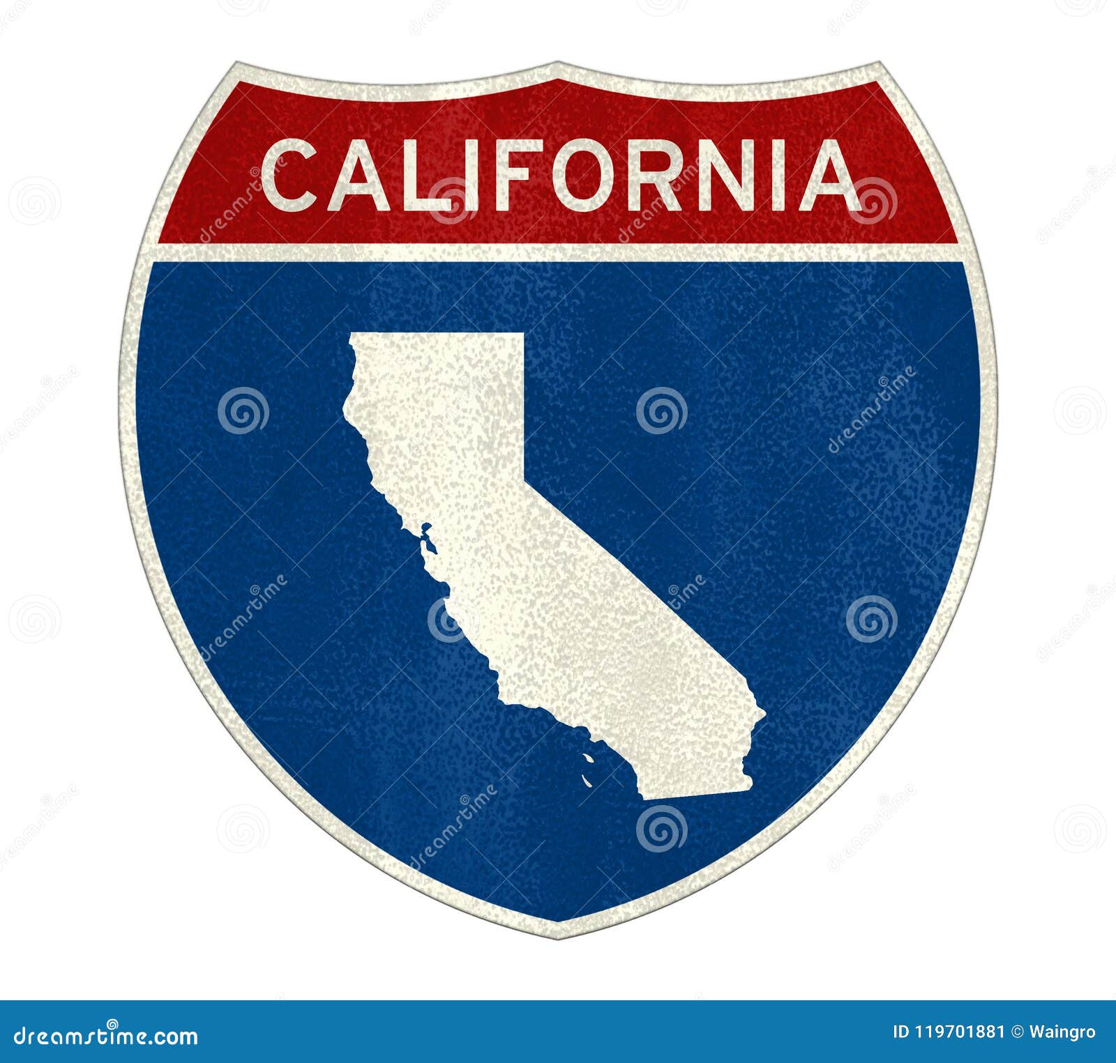 California Interstate Highway Map Cartoon Vector | CartoonDealer.com ...