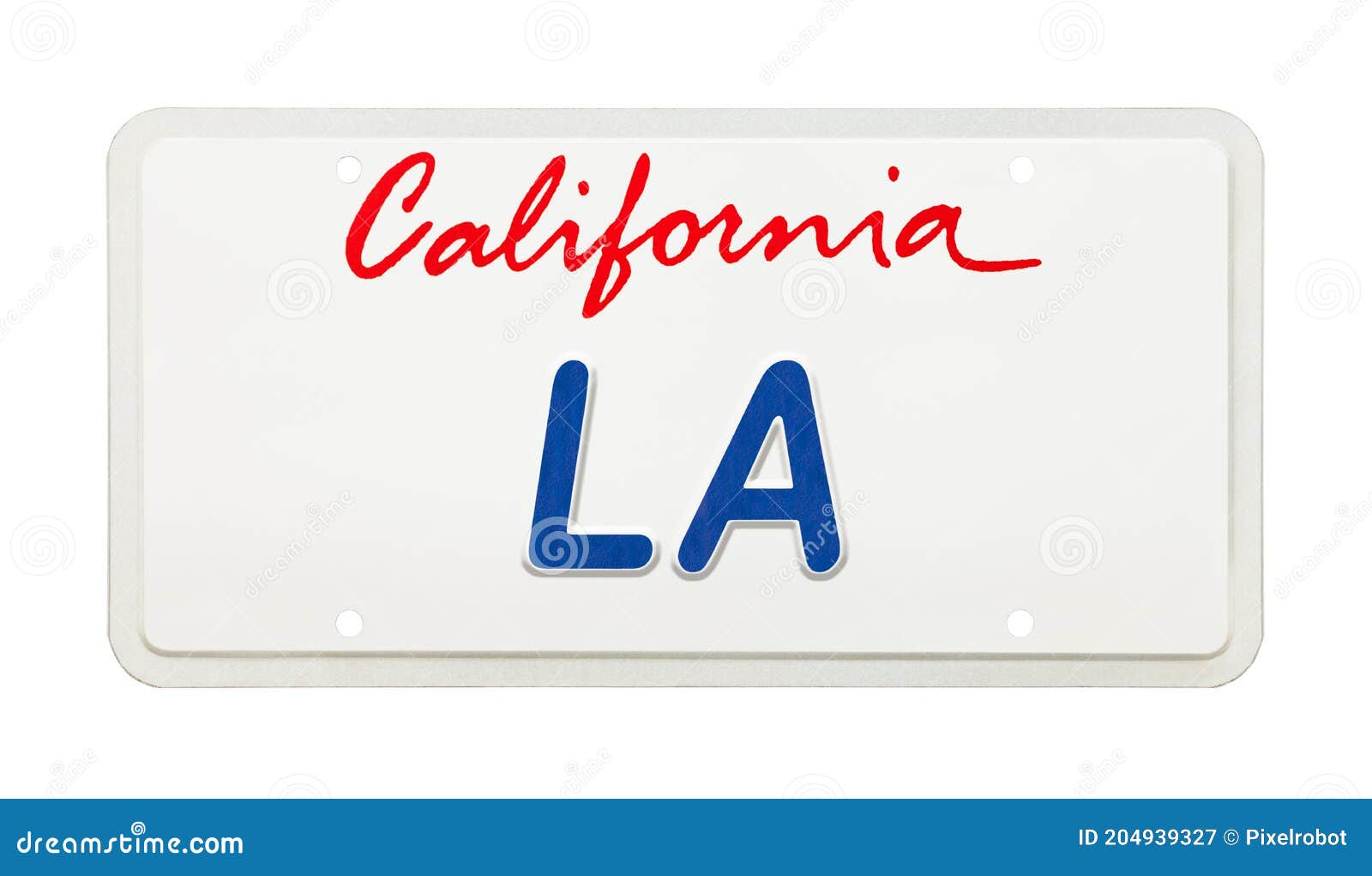California LA License Plate Stock Image - Image of city, printed: 204939327