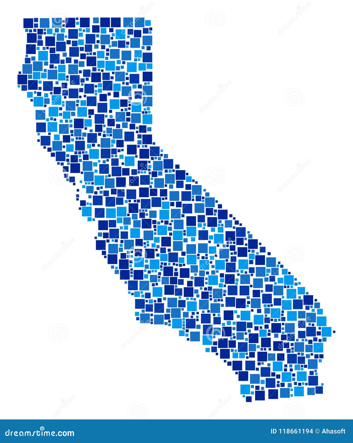 California Map Composition of Squares Stock Vector - Illustration of ...