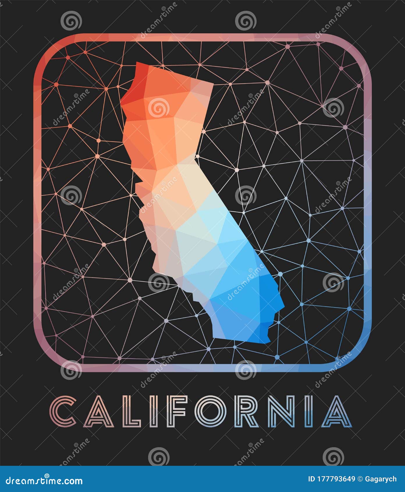 California map design. stock vector. Illustration of location - 177793649