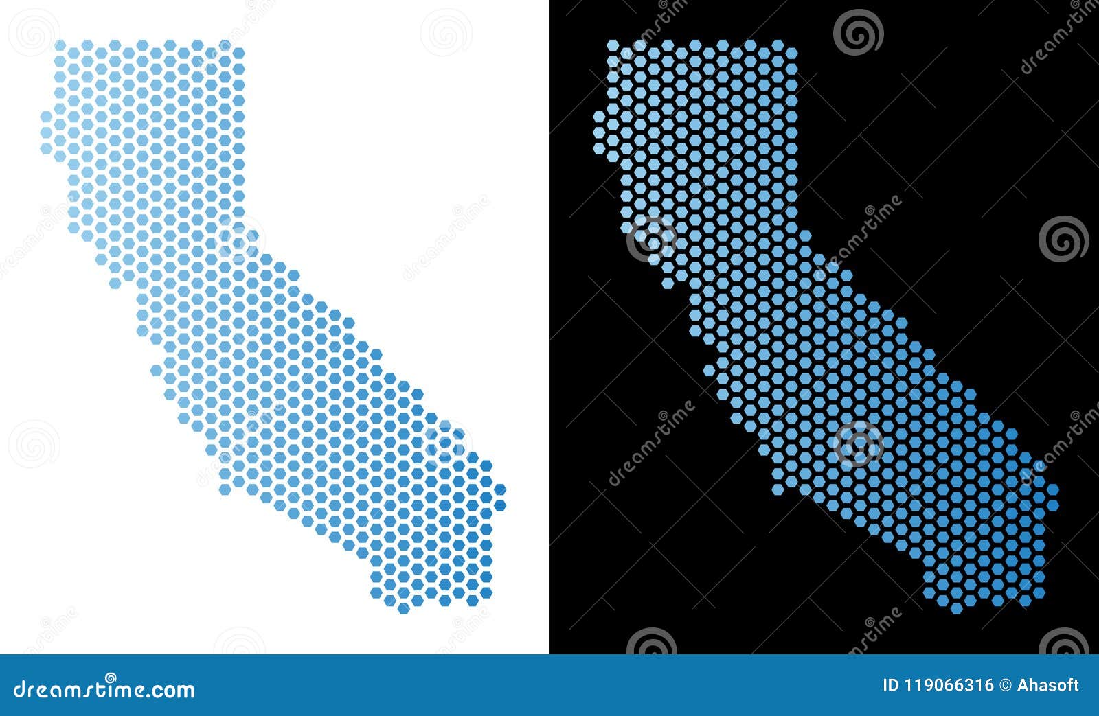 California Map Hex Tile Mosaic Stock Vector - Illustration of land ...