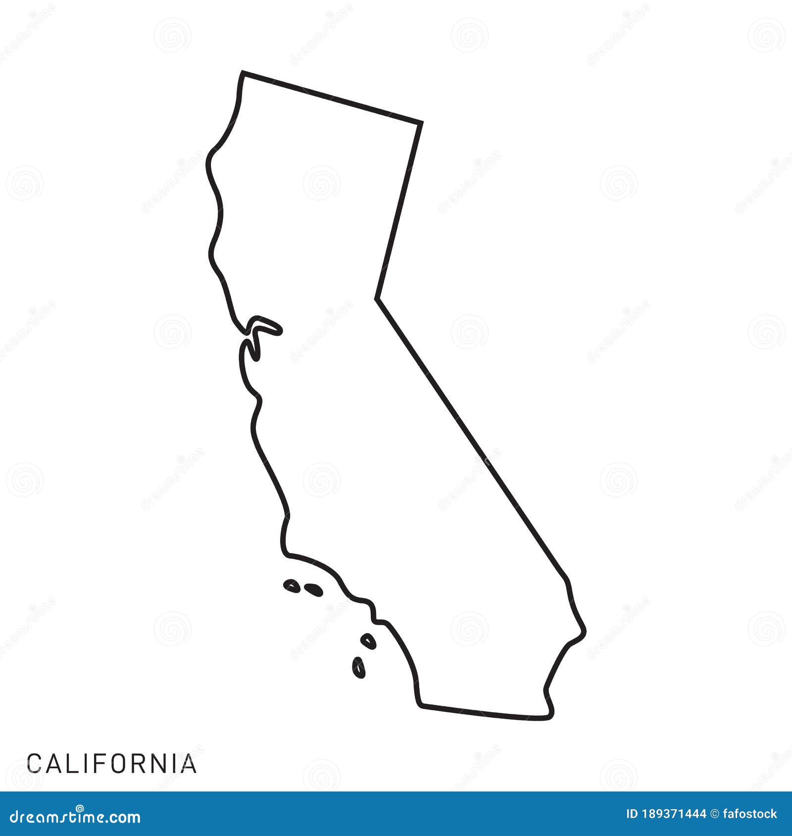 California Map Outline Vector Design Template. Editable Stroke Stock ...