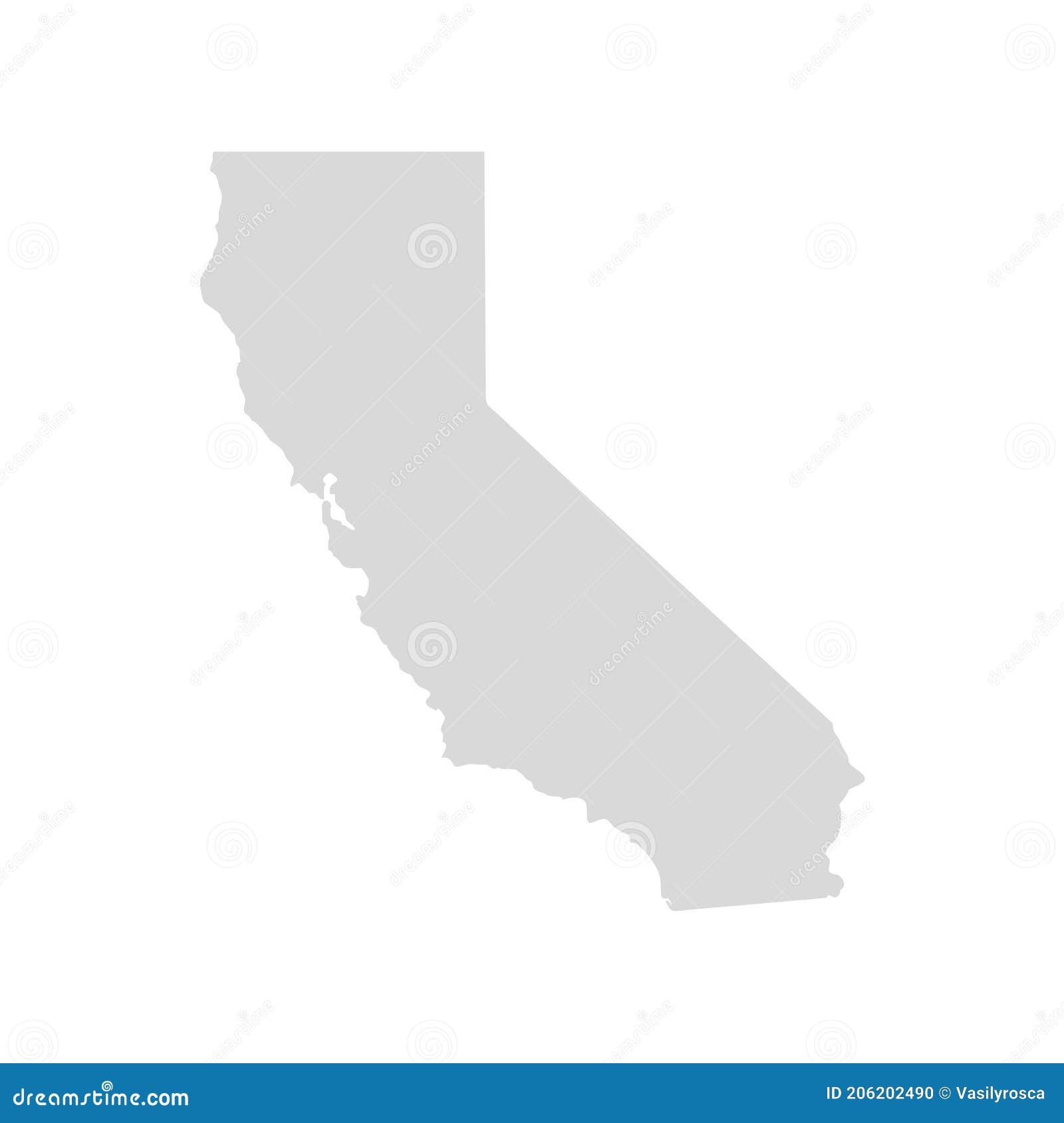 California Map Shape Illustration Icon. Vector California Map Satate ...