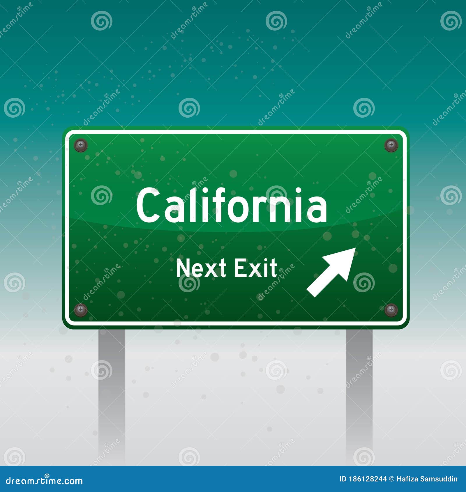 California Next Exit Sign. Vector Illustration Decorative Design Stock ...