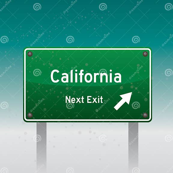 California Next Exit Sign. Vector Illustration Decorative Design Stock ...