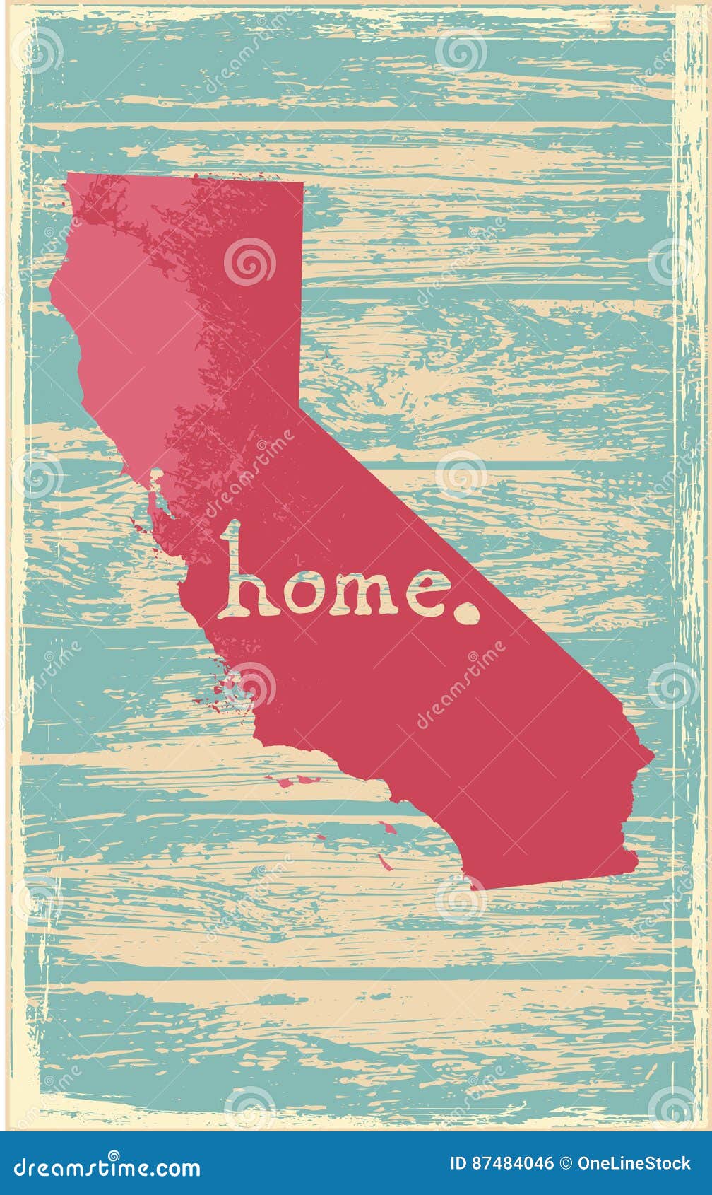 California Nostalgic Rustic Vintage State Vector Sign Stock Vector ...