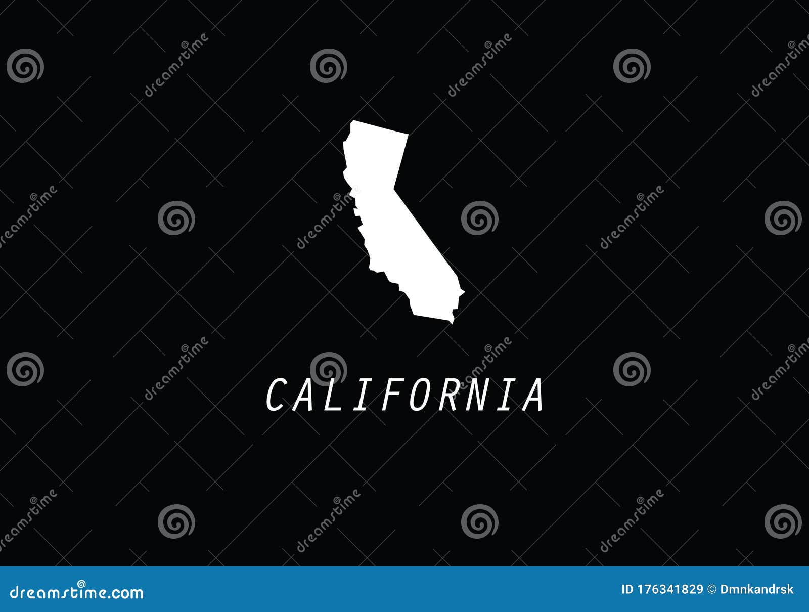 California Outline Map Black USA State Borders Black Vector ...