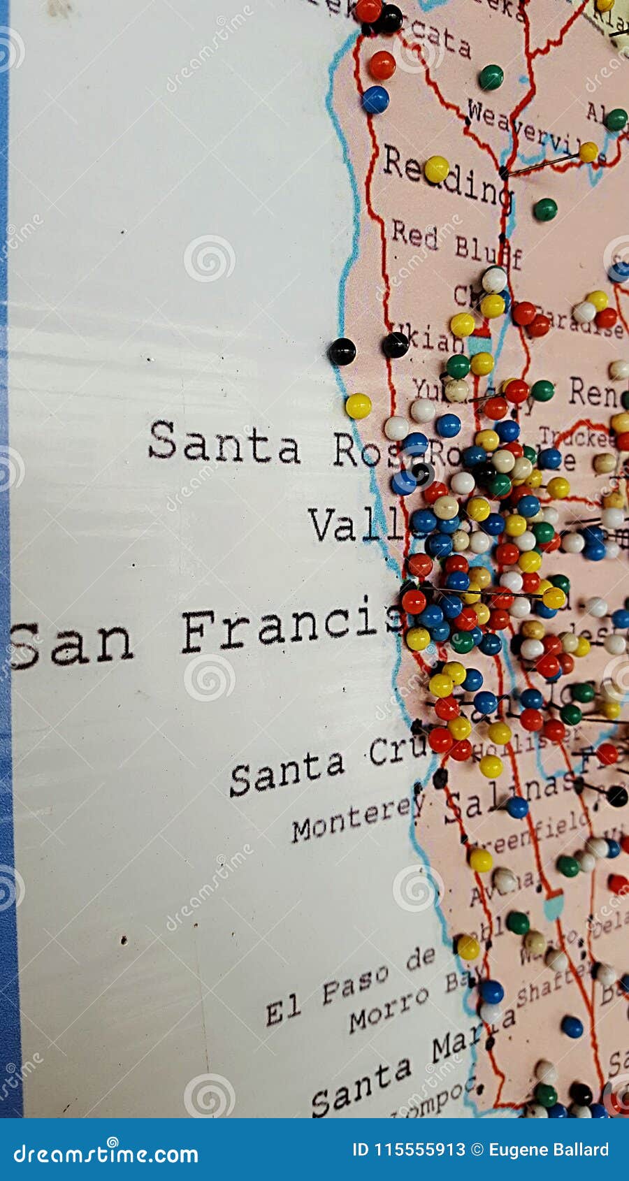 California pin board map stock image. Image of board - 115555913