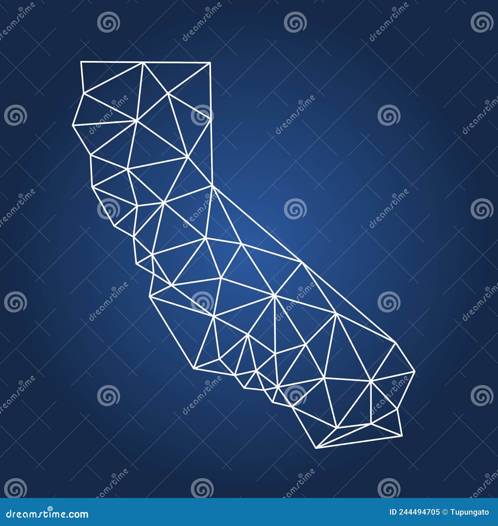 California State Geometric Polygon Map Stock Vector - Illustration of ...