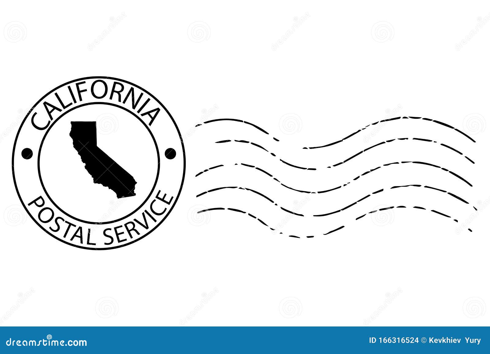California Postal Stamp Vector Illustration Eps 10 Stock Vector ...