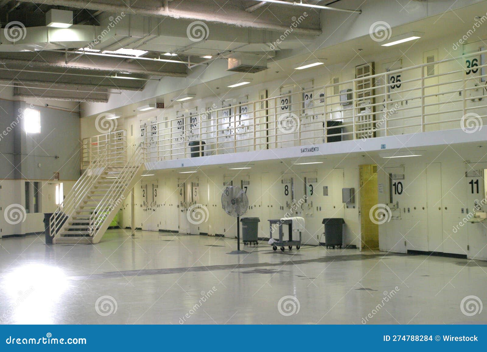 Interior of modern prison editorial stock image. Image of cells - 274788284