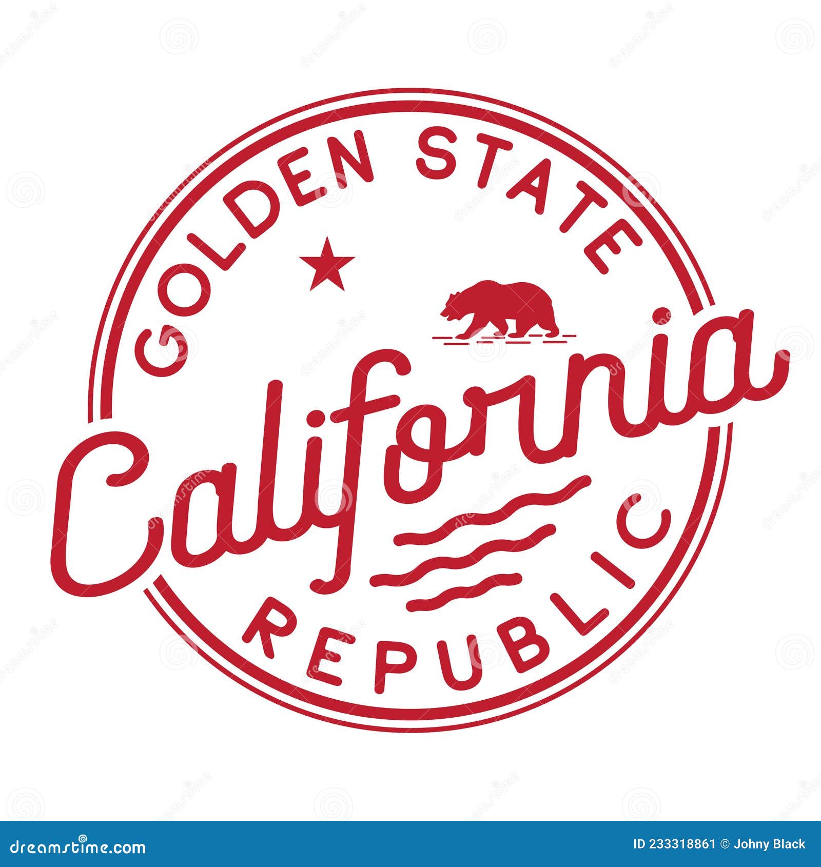 California Logo. Golden State Republic. Vector and Illustration. Stock ...