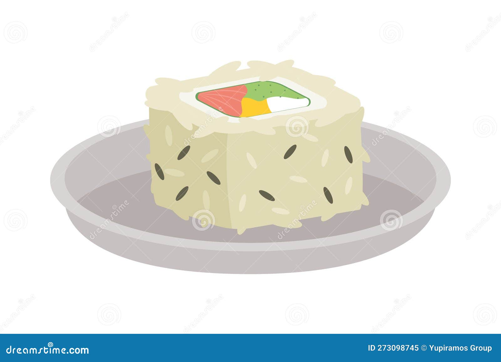 California roll icon stock vector. Illustration of cuisine - 273098745