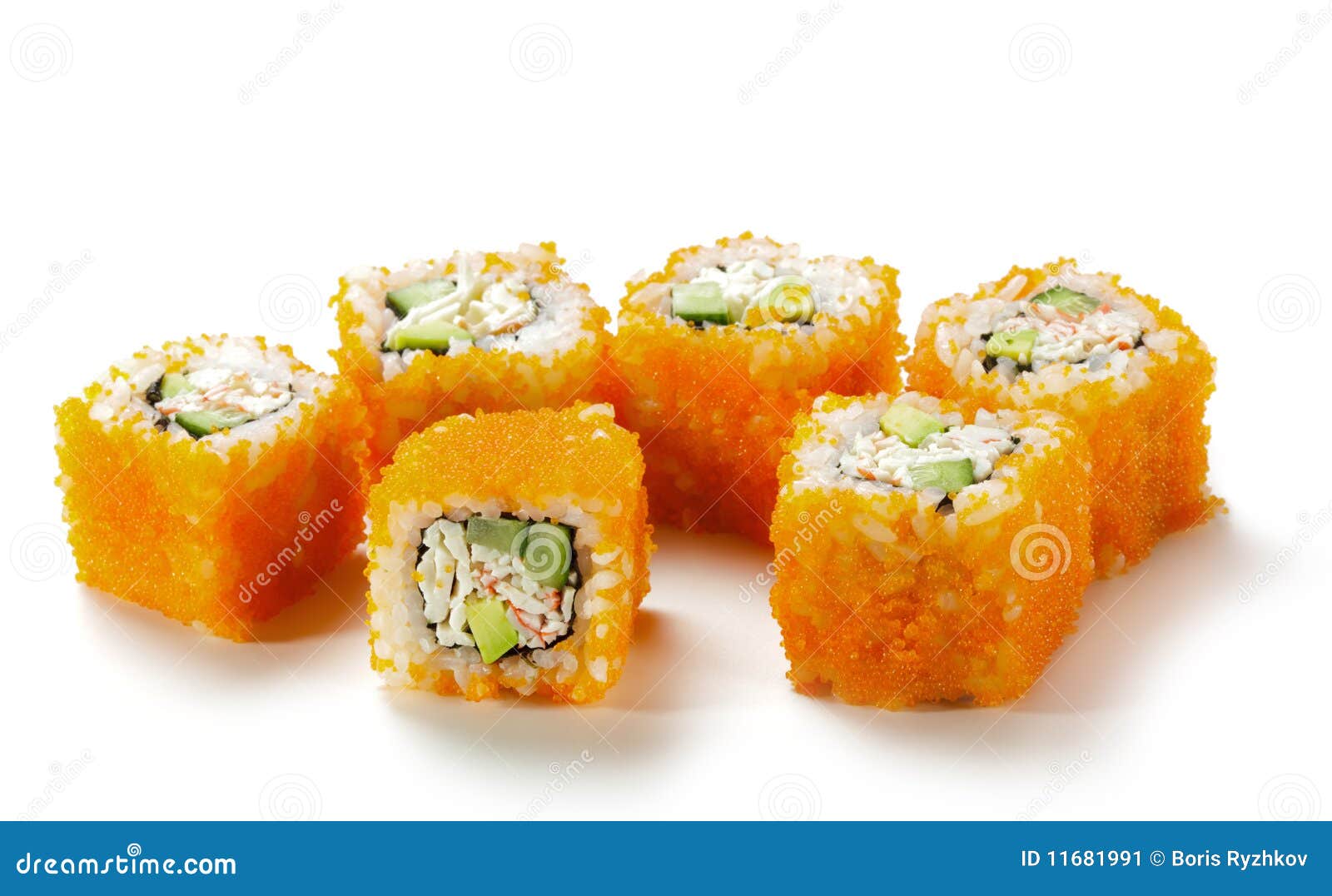 California Roll with Masago Stock Image - Image of maki, health: 11681991