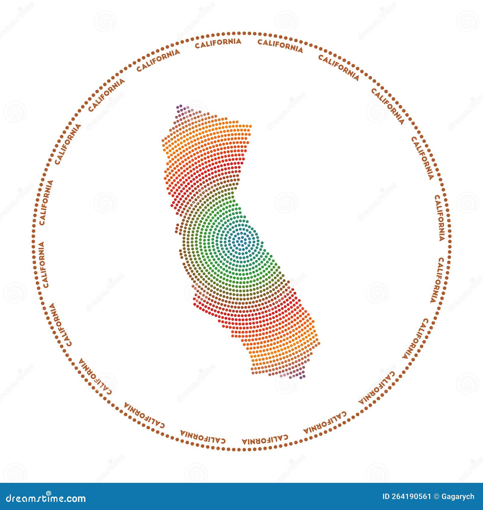 California round logo. stock vector. Illustration of background - 264190561