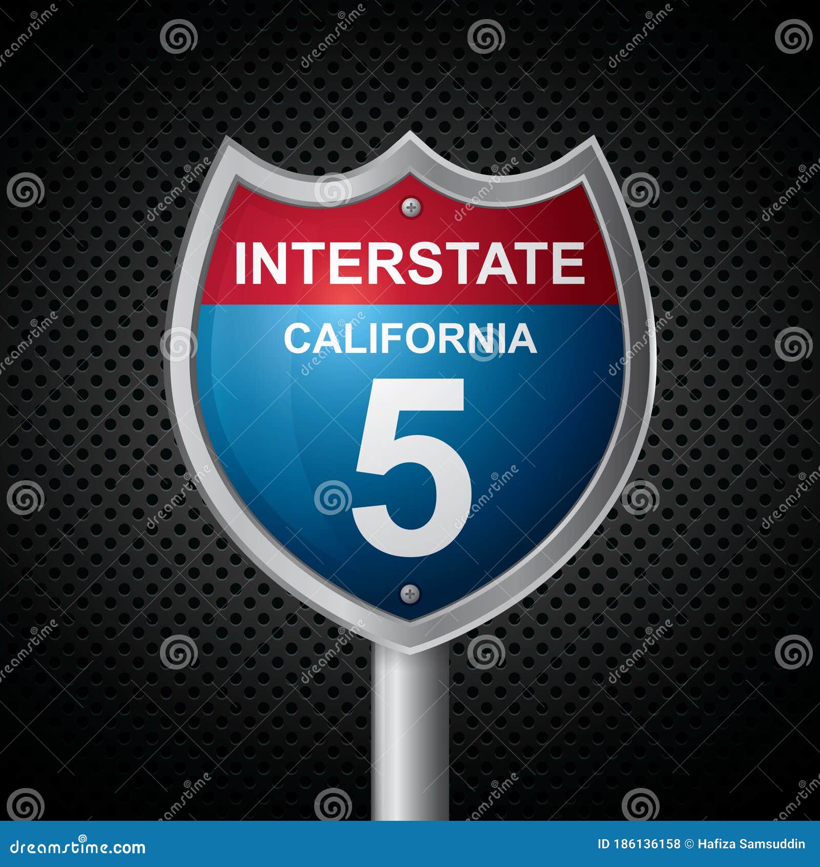 California 5 Route Sign. Vector Illustration Decorative Design Stock ...