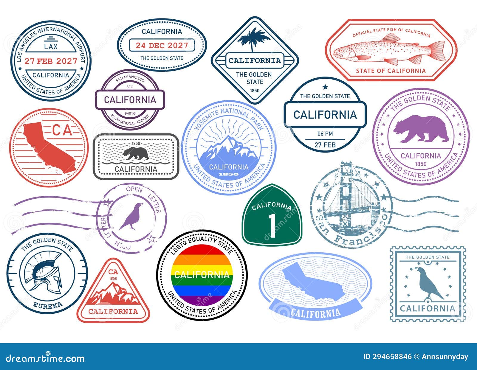 Postage Symbols Cartoon Vector | CartoonDealer.com #40377595