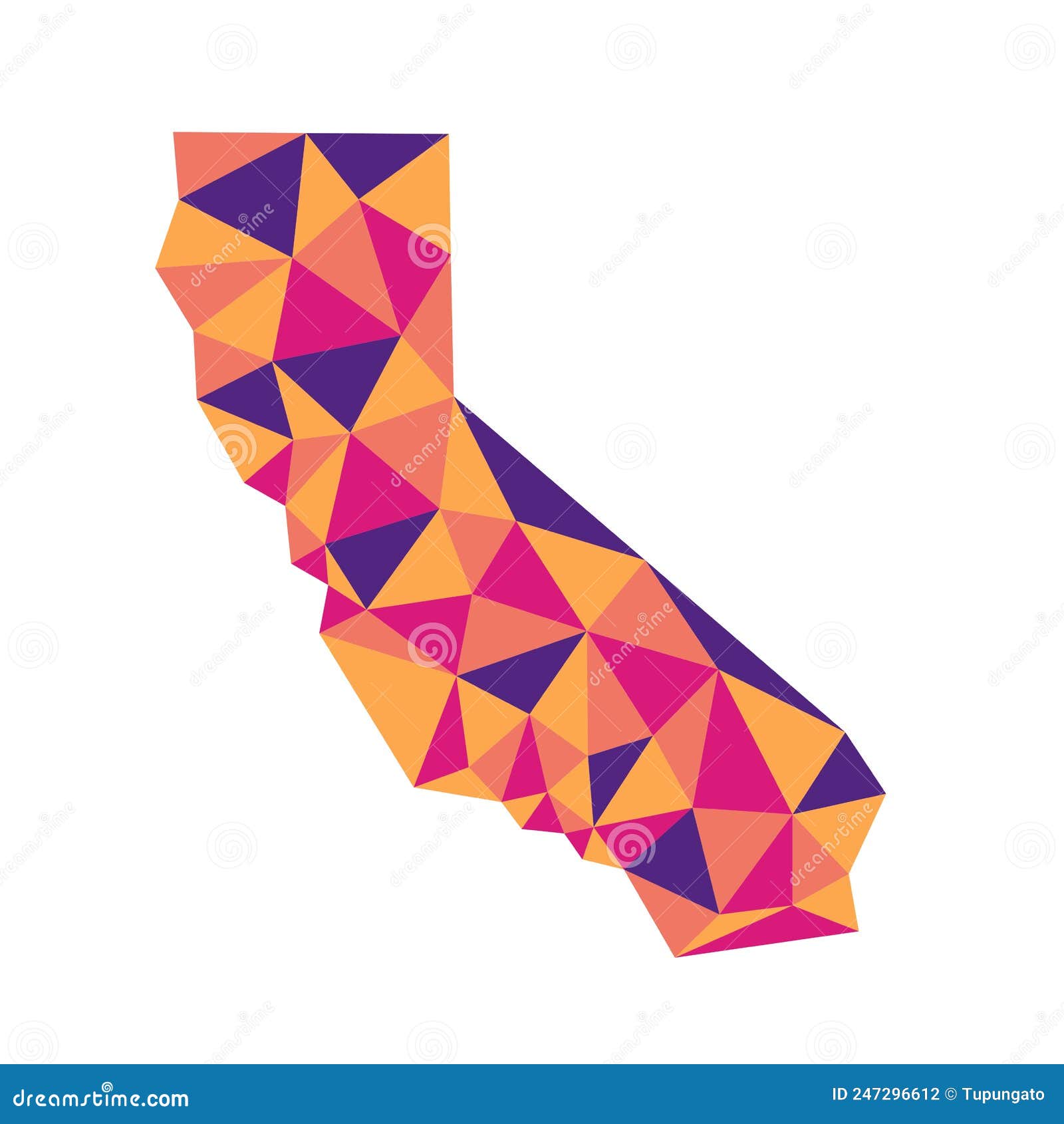 California State Colorful Polygon Map Stock Vector - Illustration of ...