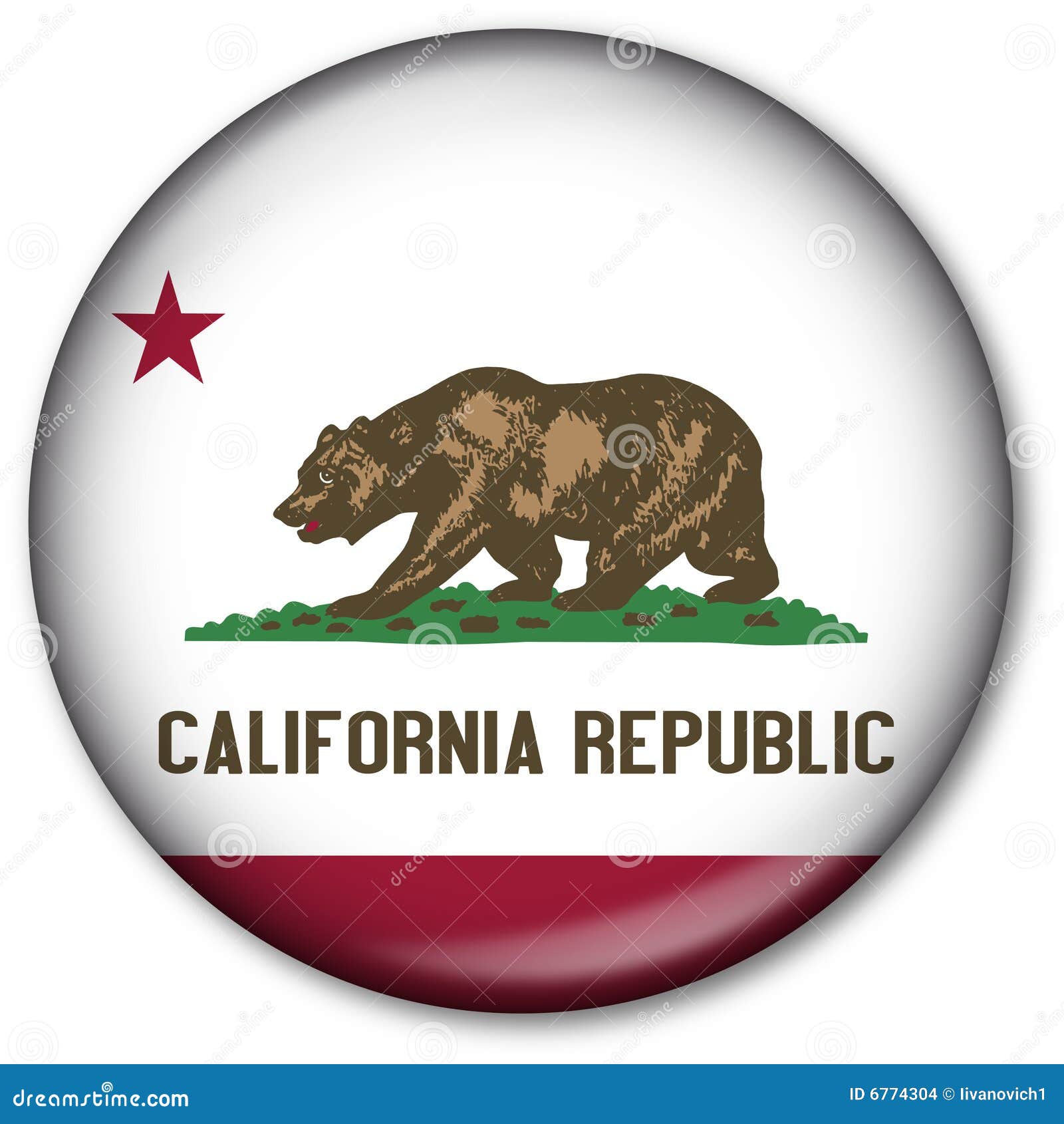 California State Flag Button Stock Illustration - Illustration of ...