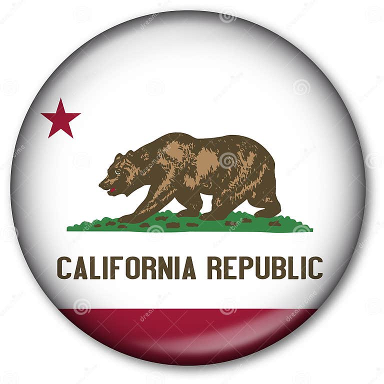 California State Flag Button Stock Illustration - Illustration of ...