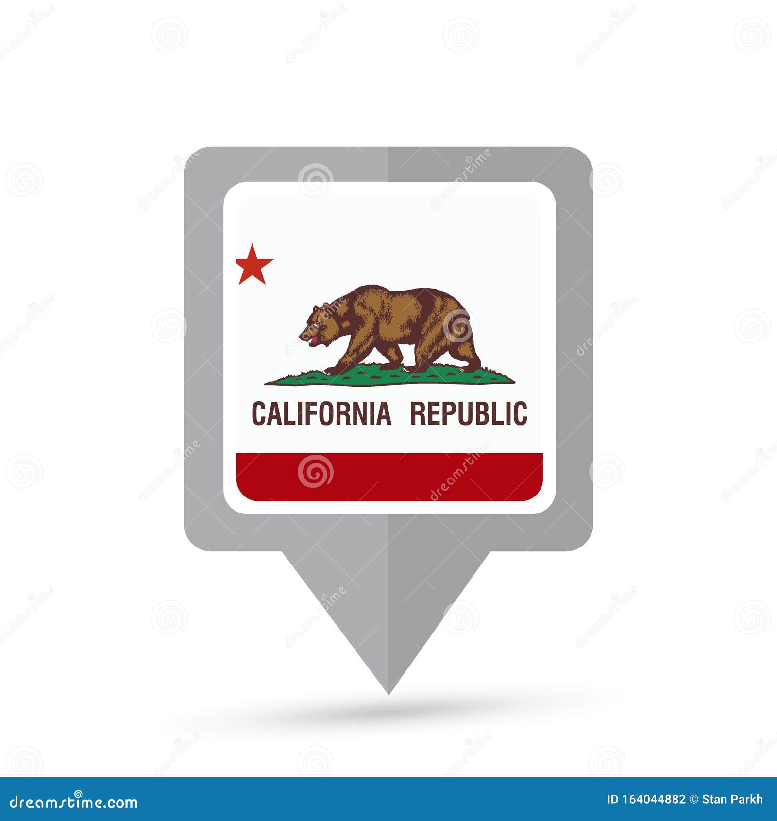 California State Flag Map Icon Stock Vector - Illustration of icon ...
