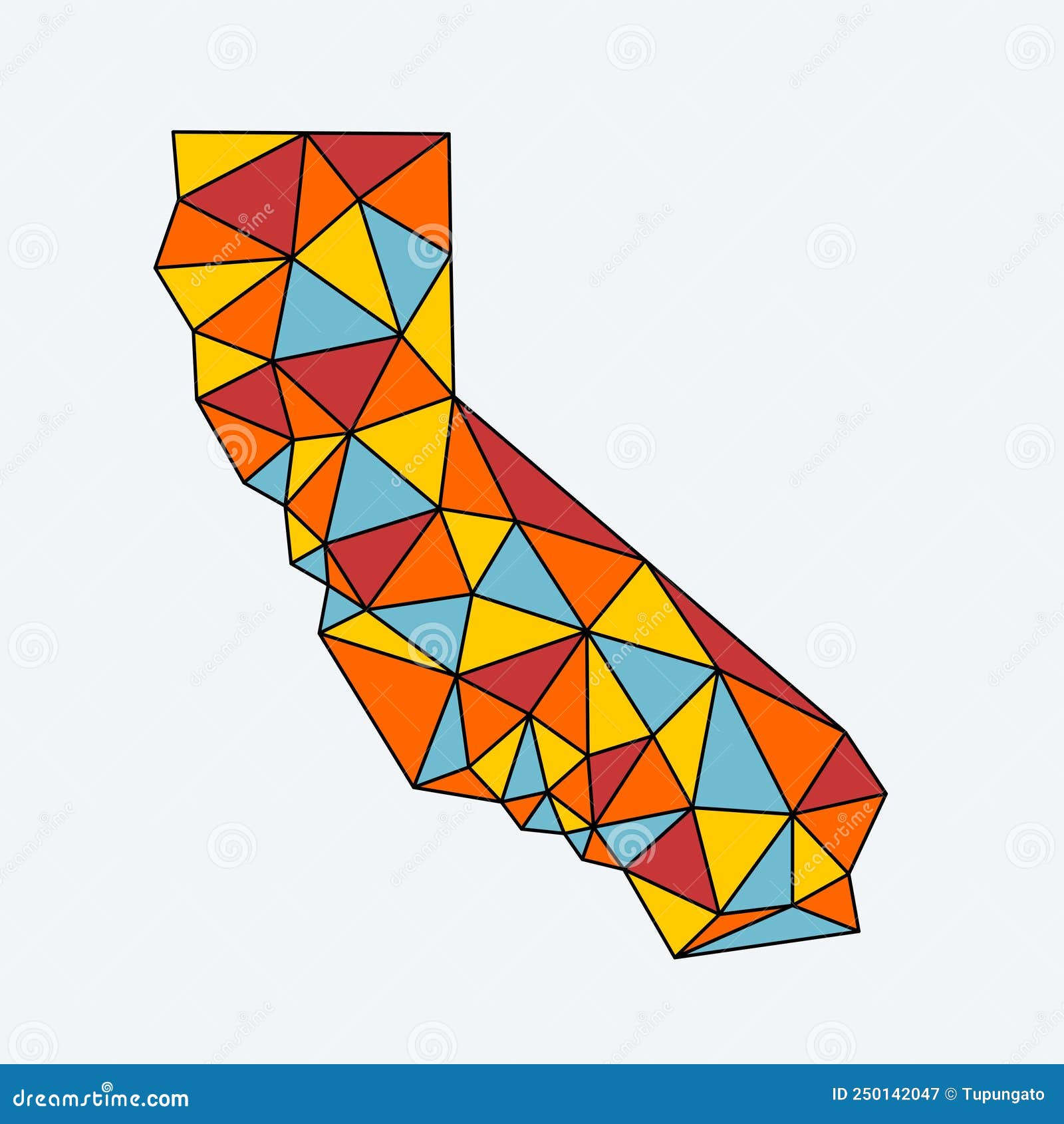 California State Low Poly Vector Map Stock Vector - Illustration of ...