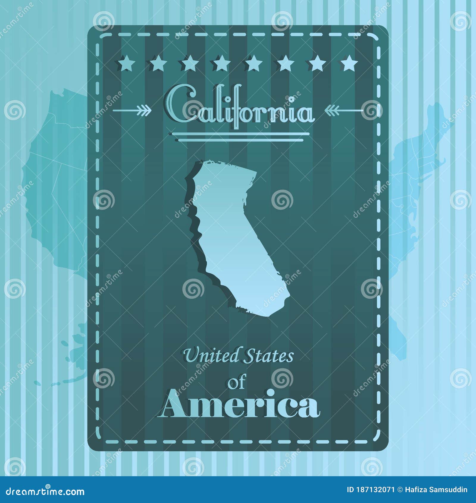 California State Map Label. Vector Illustration Decorative Design Stock ...