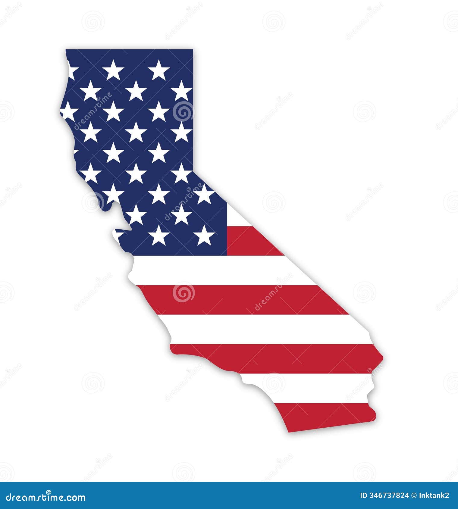 California State Map Shape with Usa Flag Stock Vector - Illustration of ...
