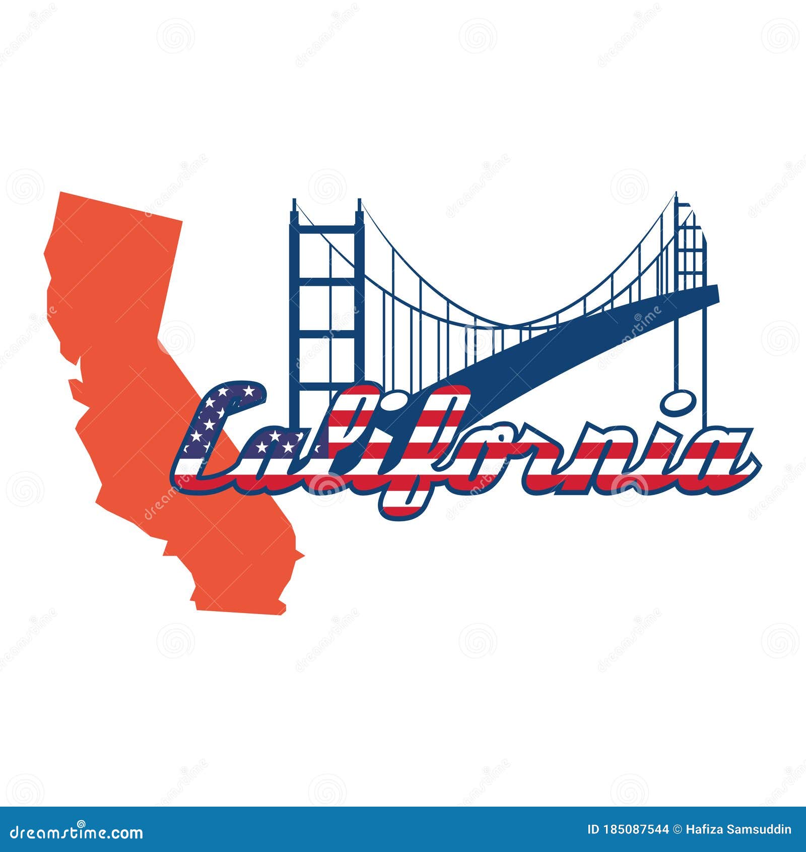 California State Map Vector Illustration Decorative Design Stock