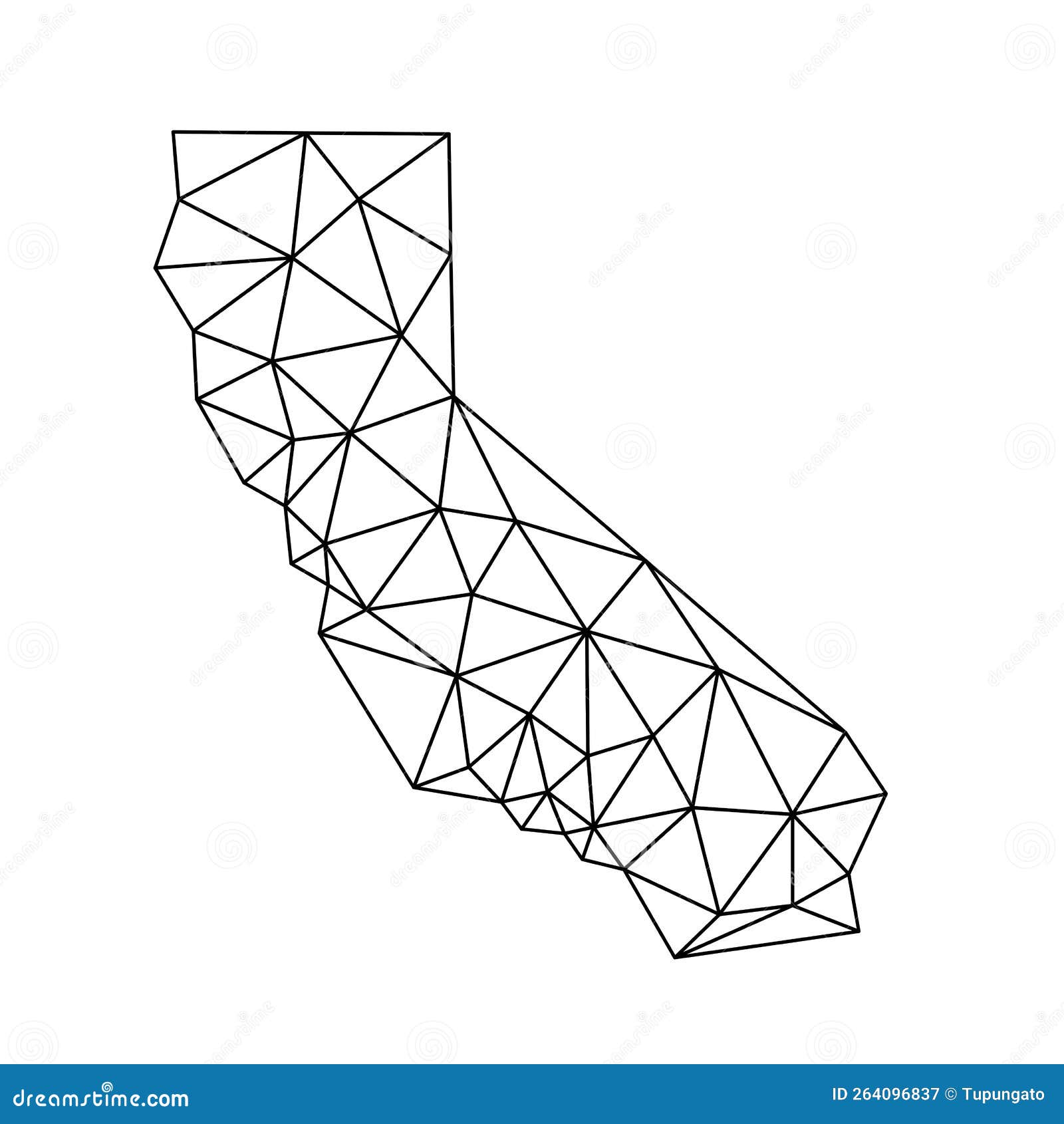 California State Simple Polygon Map Stock Vector - Illustration of ...