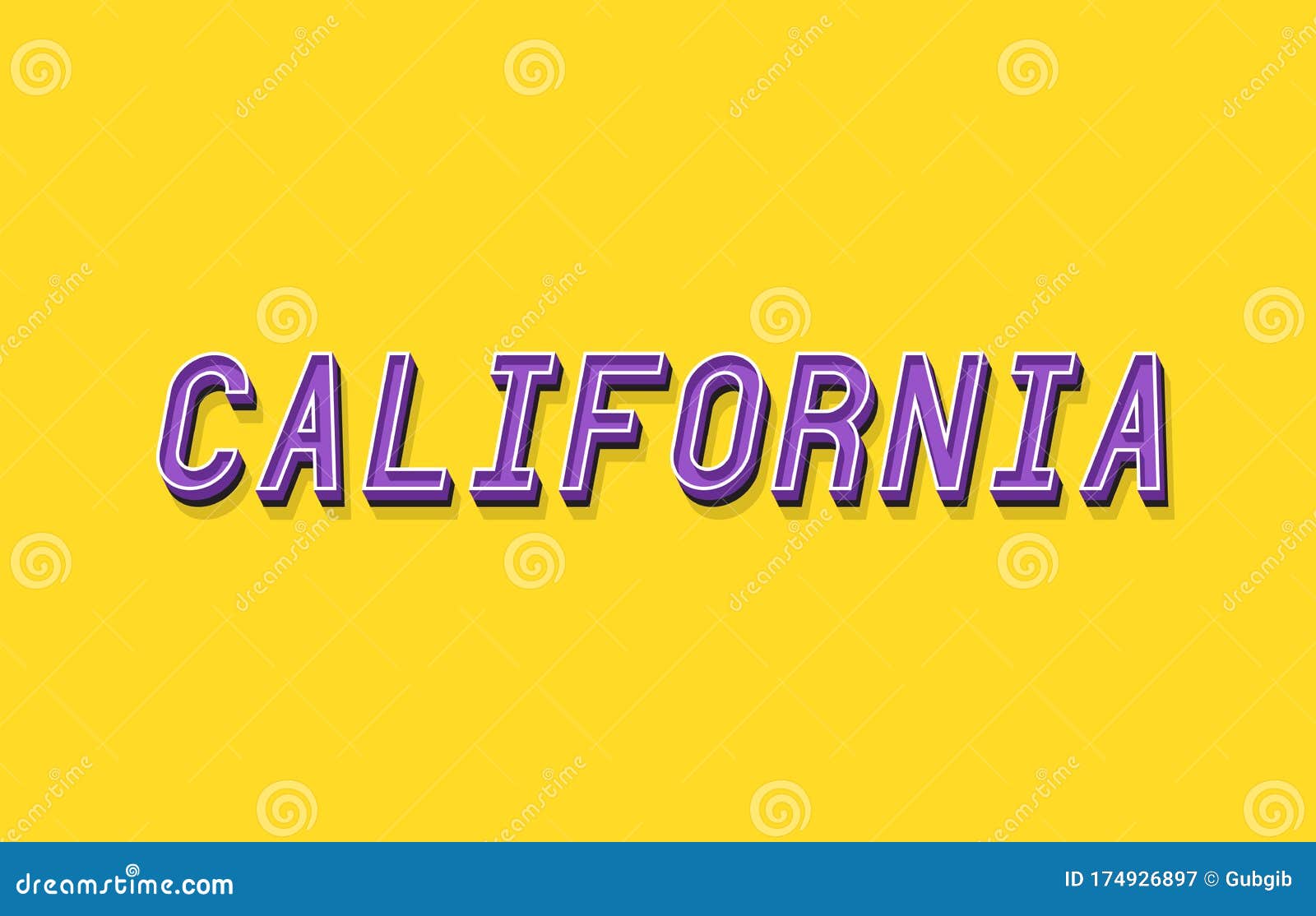 California Text with 3d Isometric Effect Stock Vector - Illustration of ...