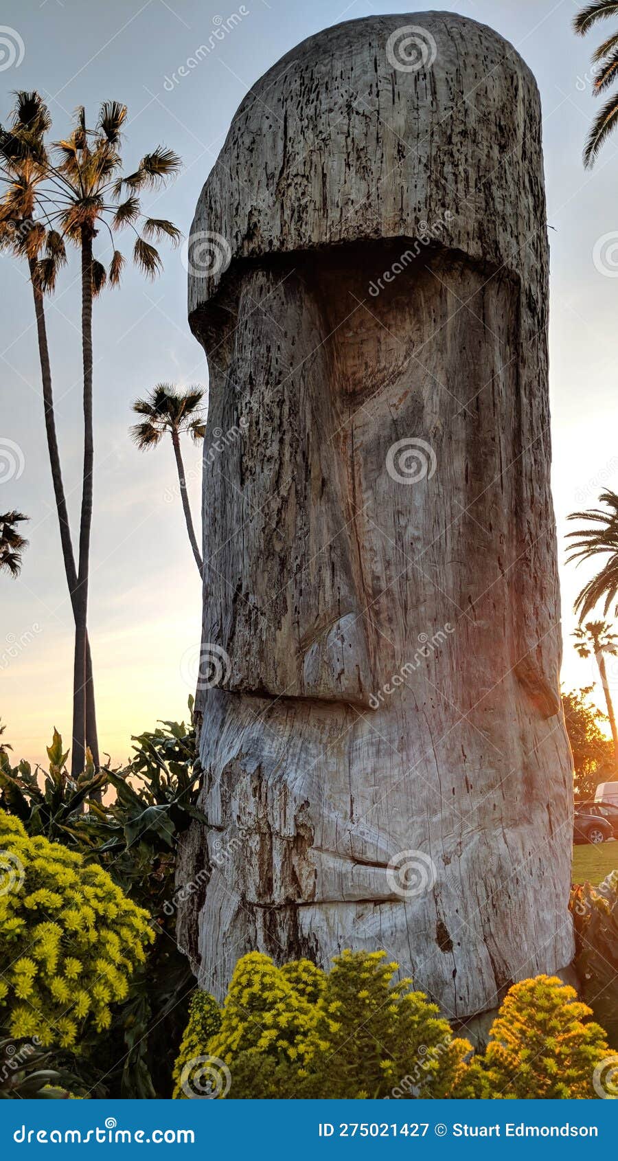 California Tiki Head Carving #2 Stock Image - Image of tree, california ...