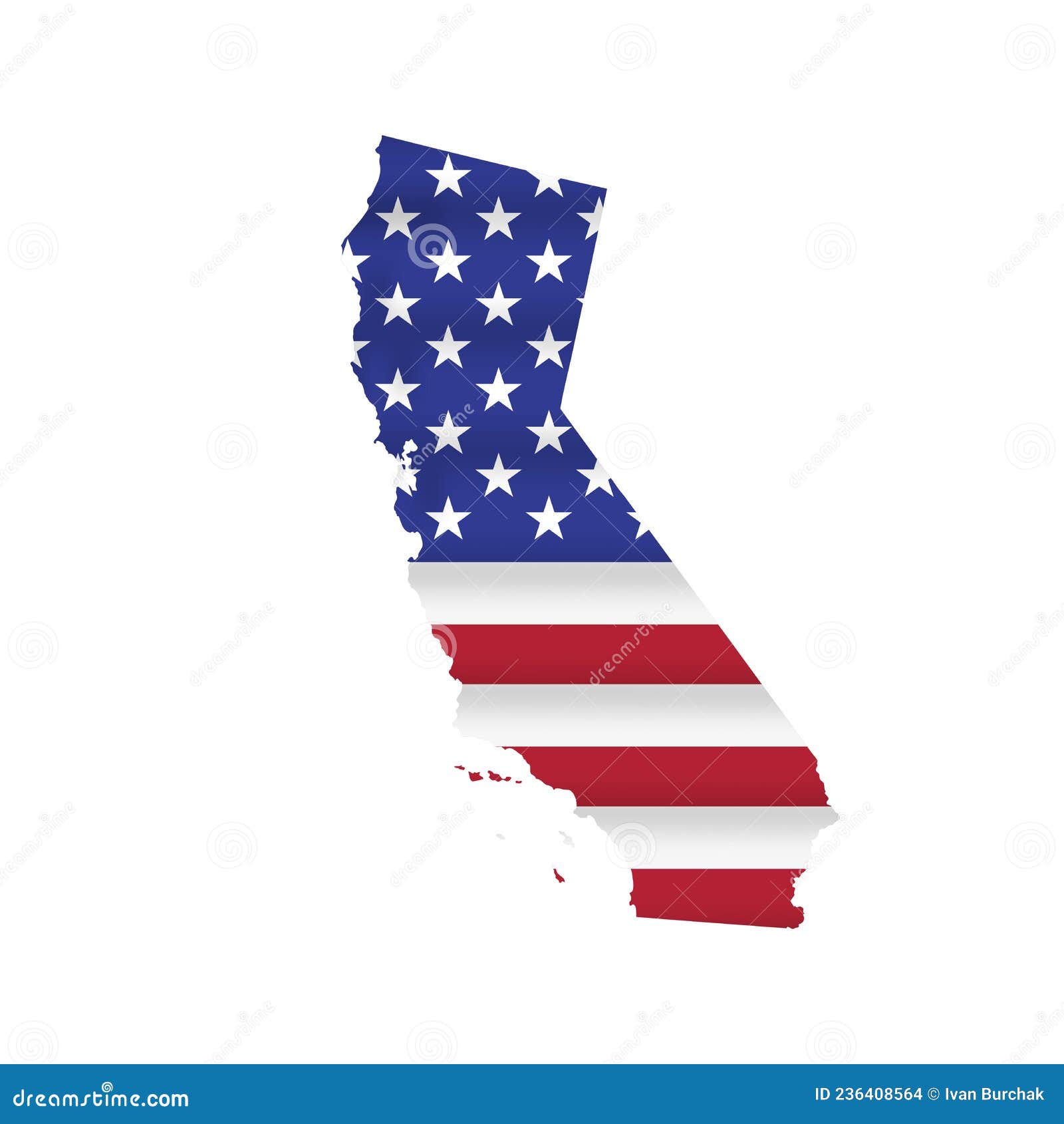 California US State Flag Map Vector Isolated Stock Illustration ...