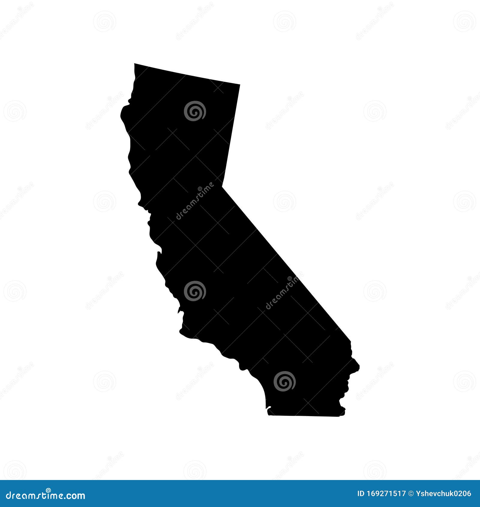 California - US State. Territory in Black Color. Vector Illustration ...