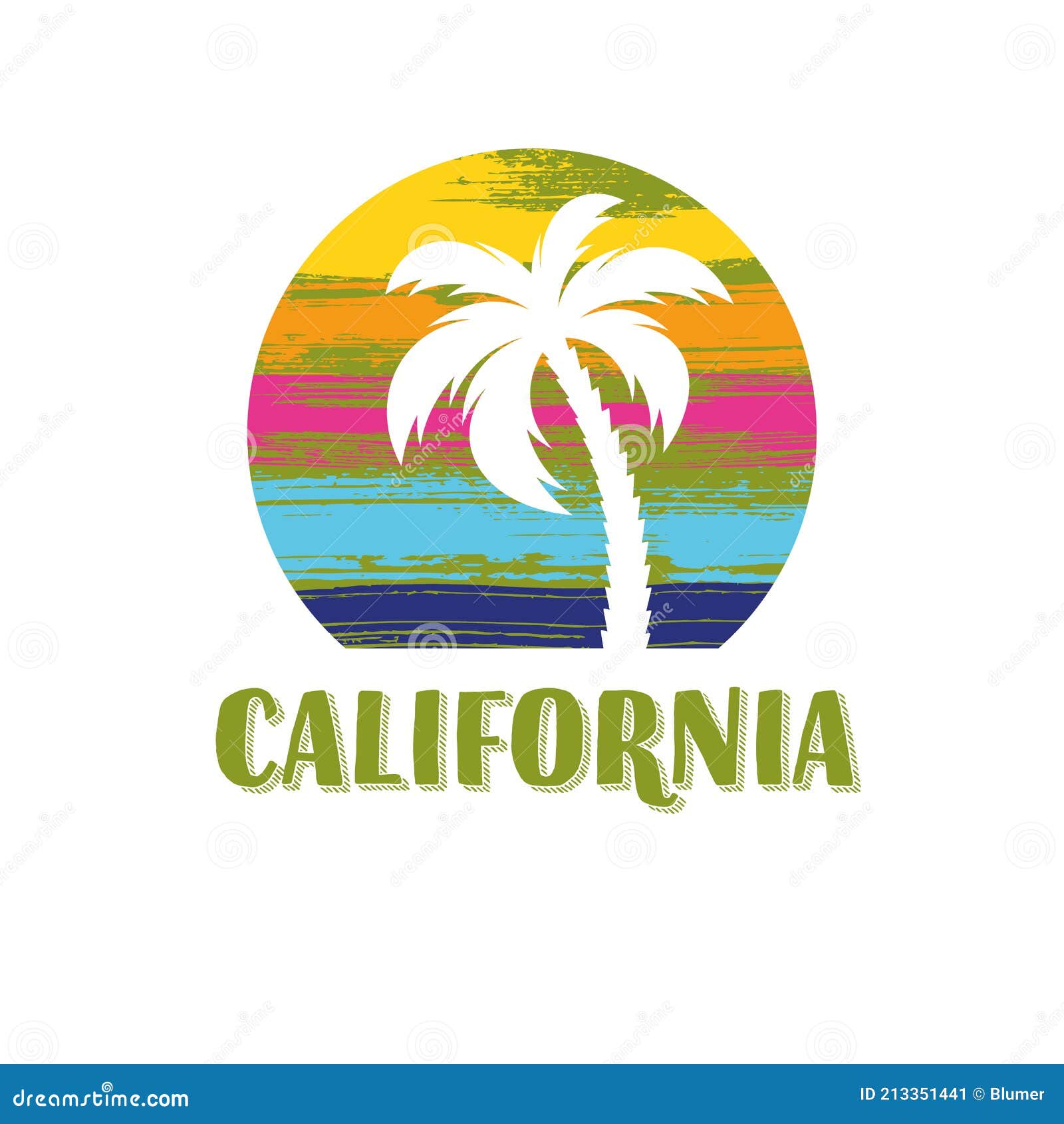 California Vector Tee Print Design with Palm Stock Vector ...