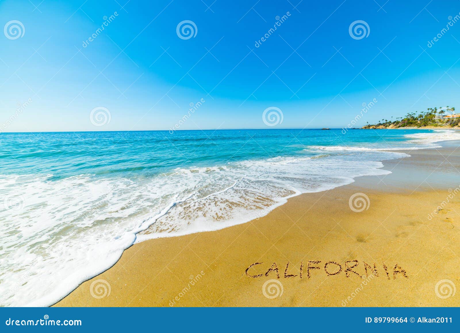 California Written on the Sand Stock Photo - Image of pacific, county ...