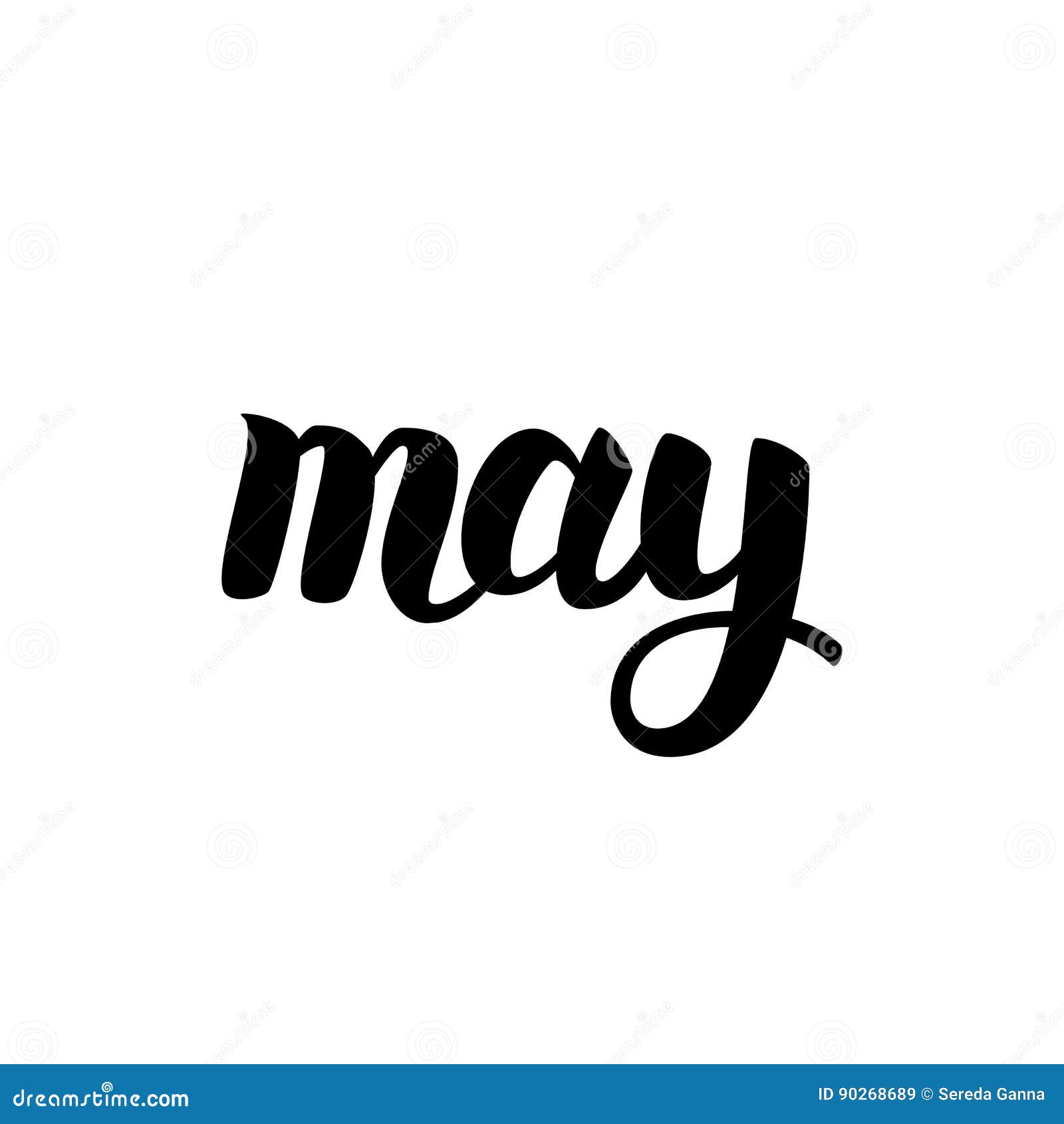 Caligrafía Manuscrita De Mayo Ilustración del Vector - Ilustración de ...