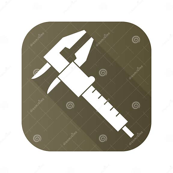 Caliper Flat Design Long Shadow Icon. Vector Silhouette Symbol. Stock ...