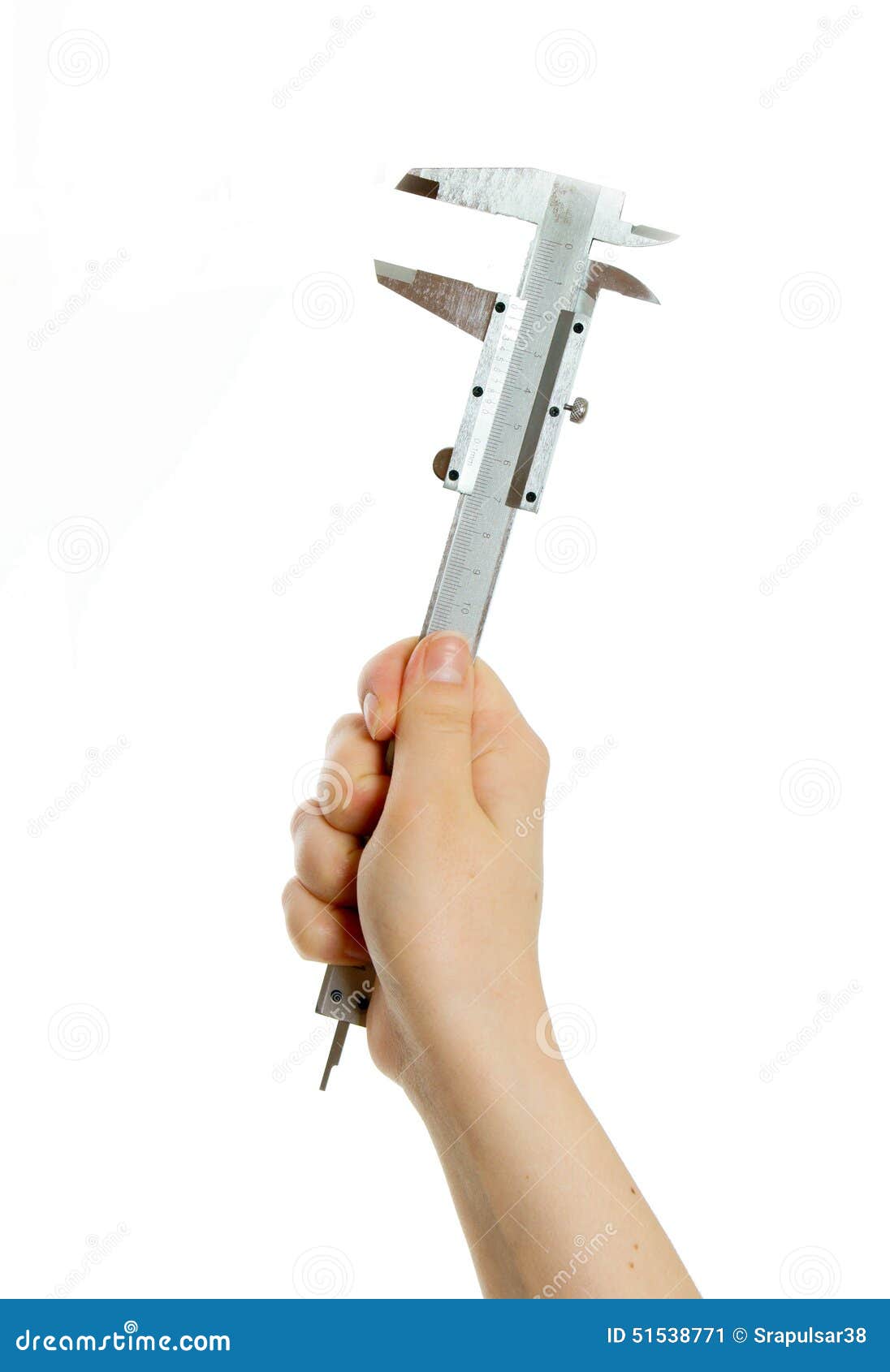 Caliper In Hand On White Background Stock Image | CartoonDealer.com ...