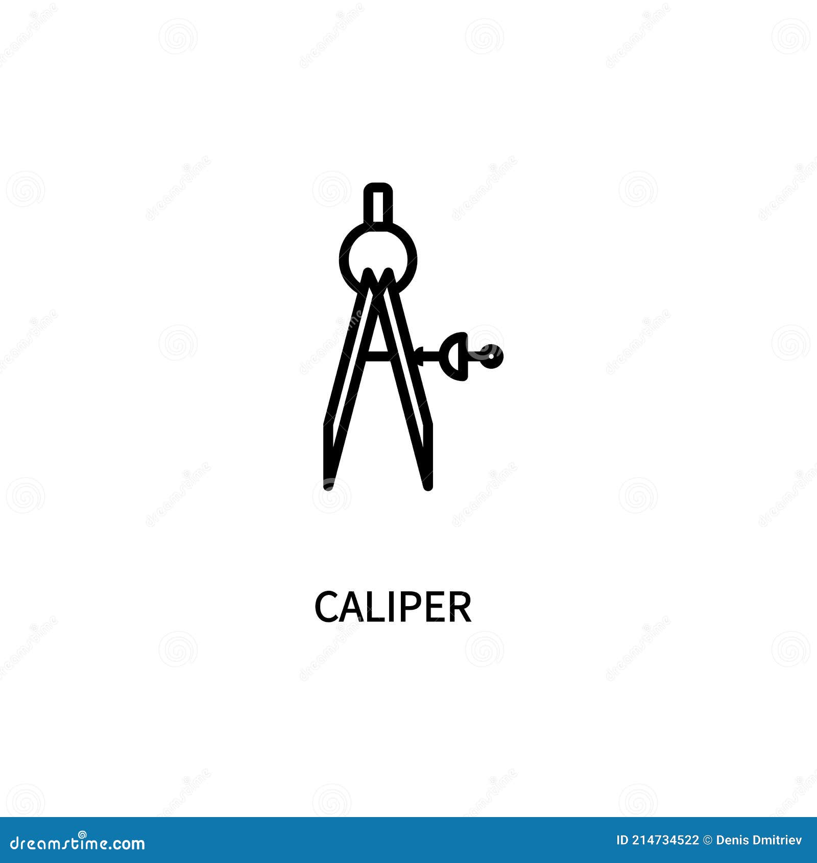 Caliper Icon. External Internal Measurement. Thickness, Depth. Drawing ...