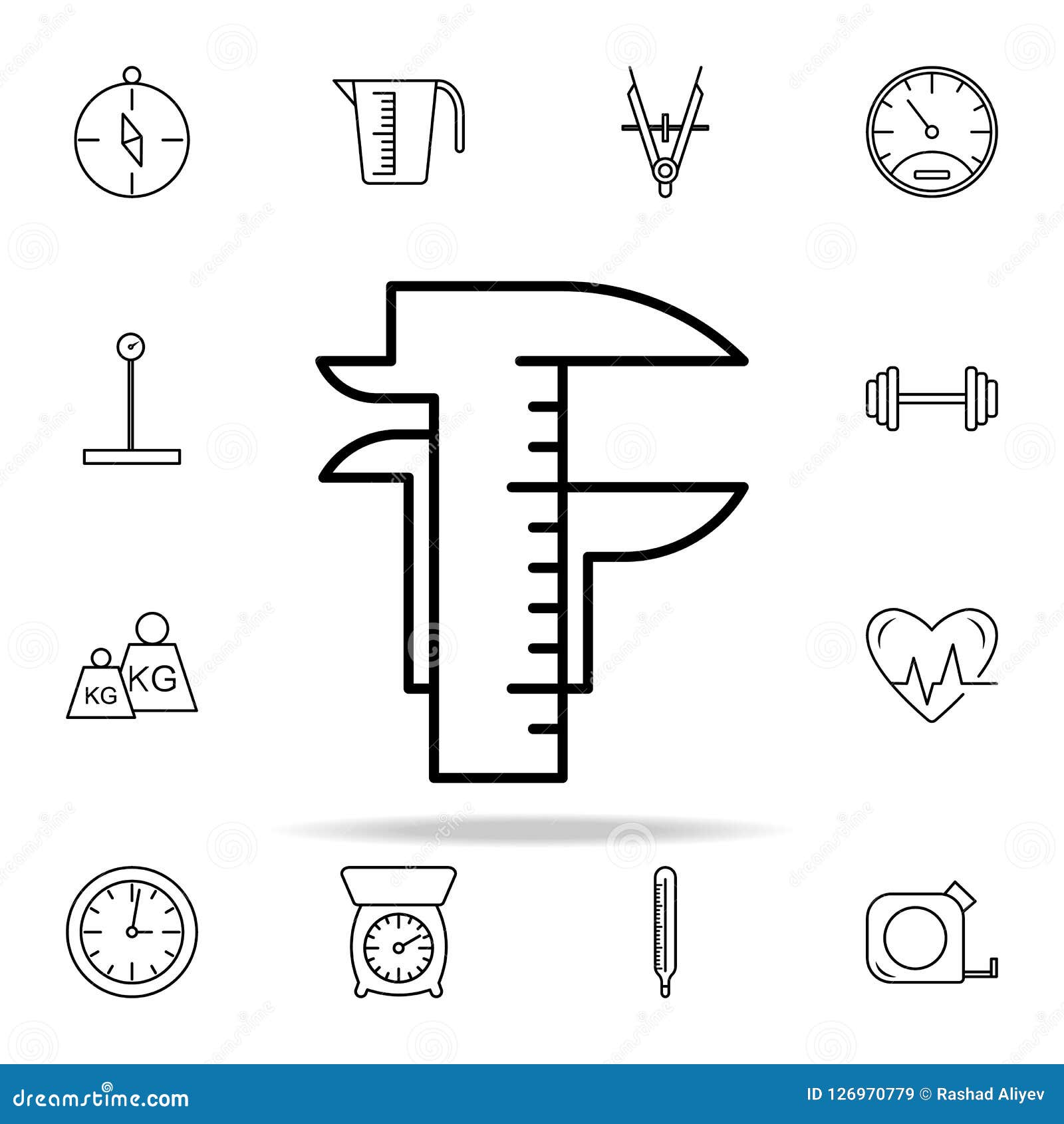 Mix Icon For Measuring, Calibrating And Ruler Vector Illustration ...