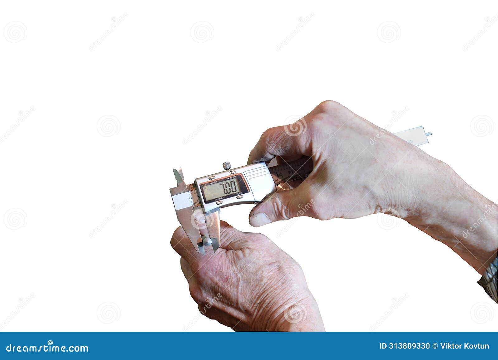 Caliper Measurement, Close-up Image, Isolate on White Background Stock ...