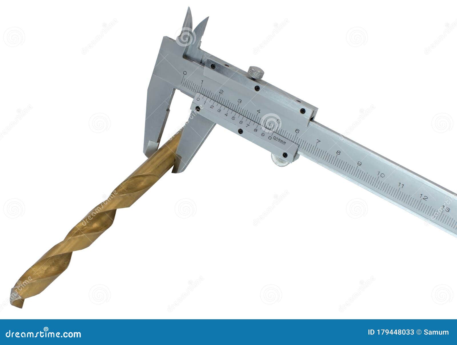 Caliper Measurement with Drill Diameter Stock Image - Image of ...
