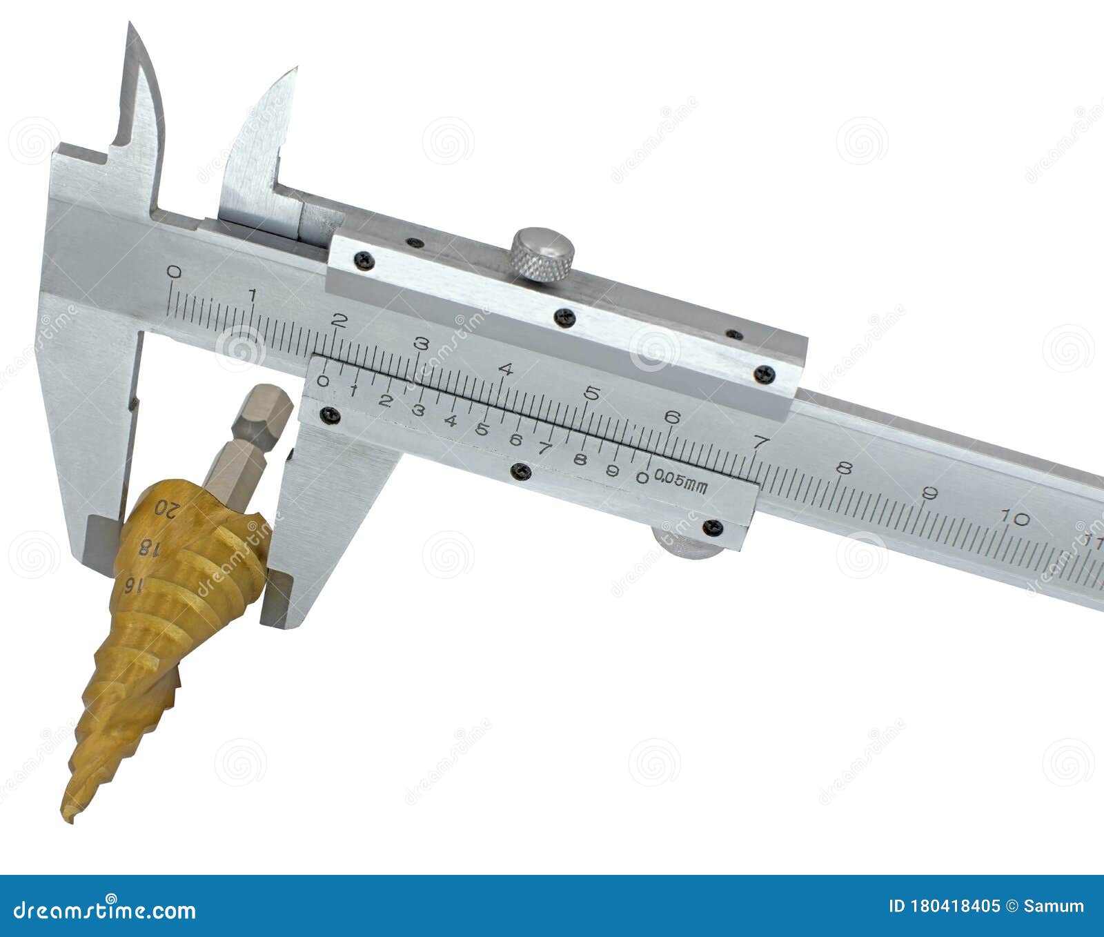 Caliper Measurement with Drill Diameter Stock Image - Image of engineer ...