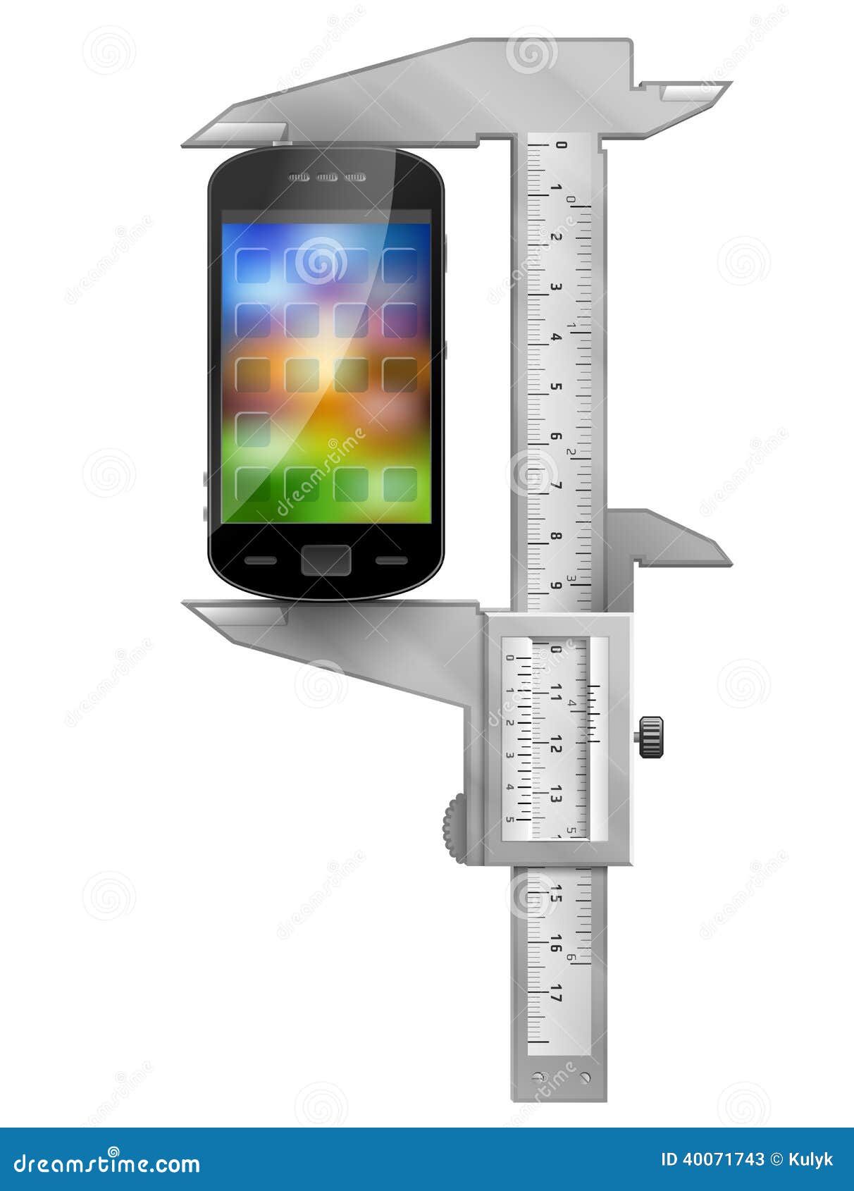 Caliper Measures Smartphone Stock Vector - Illustration of precision ...